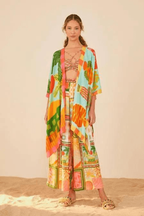 Kimono praia localizado casa na praia Farm - Loja Viva Vida