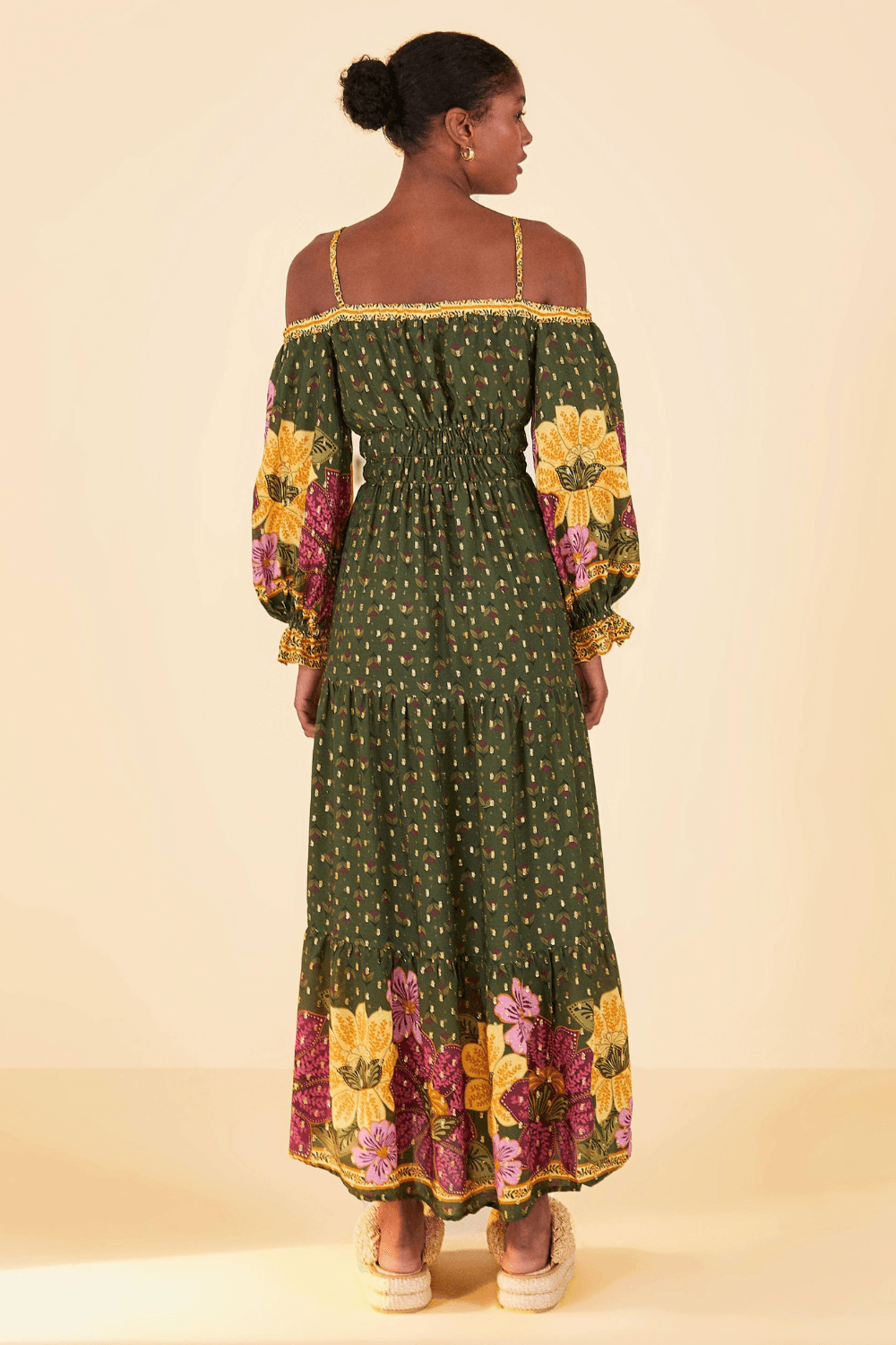 vestido longo jardim de tucanos Farm - Loja Viva Vida