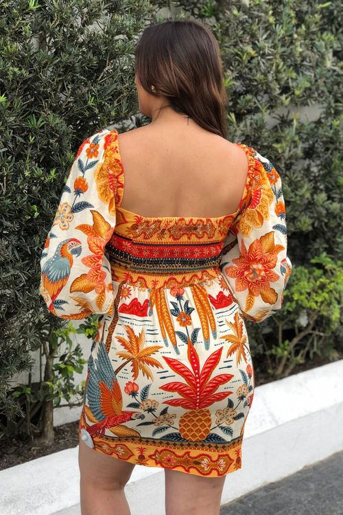 Vestido curto samba das araras Farm - Loja Viva Vida